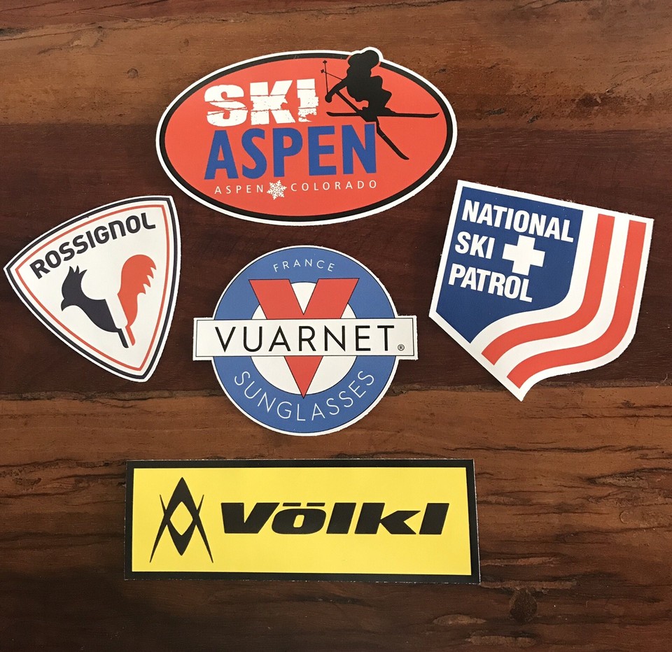 Classic Ski Sticker Pack - Park City Vuarnet Rossignol Aspen Oakley ...