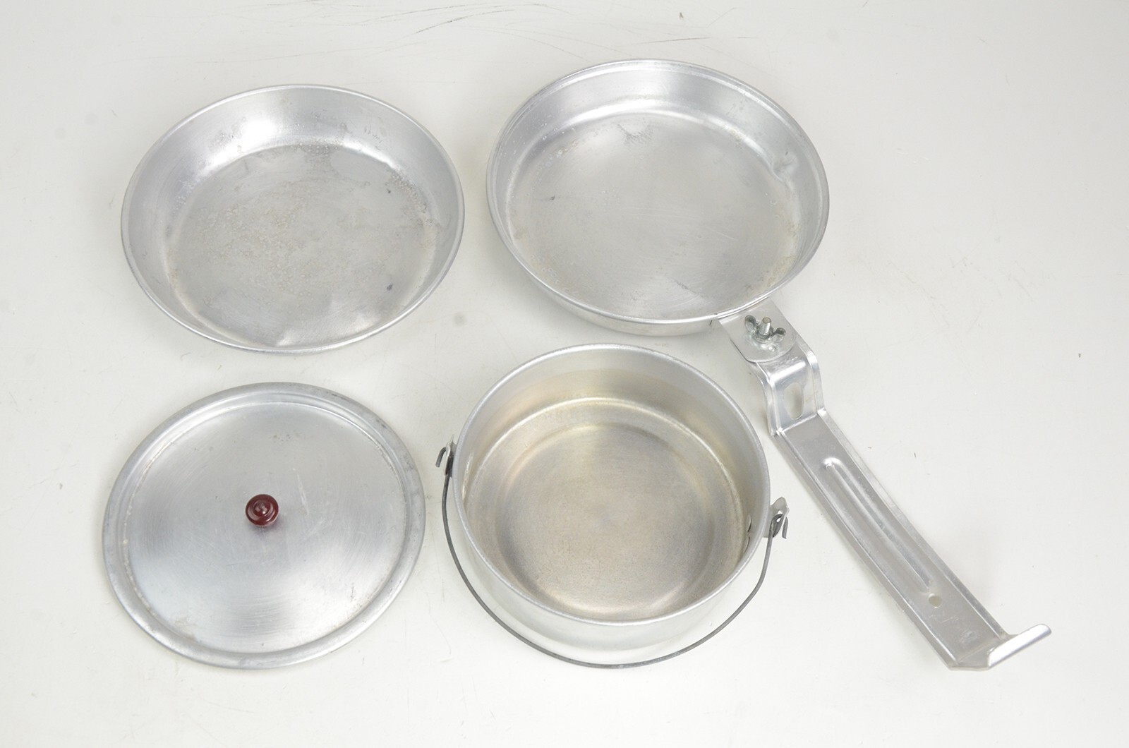 Camp Cookware Aluminum Pot & Pan Mess Kit Set 4 piece Vintage | eBay
