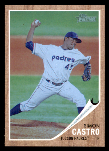 2011 Topps Heritage Minor League Simon Castro Blue Tint SN307/620 #77 ...
