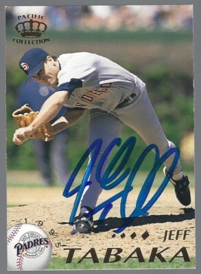 1995 Pacific Crown Collection #371 Jeff Tabaka IP autograph signed card ...