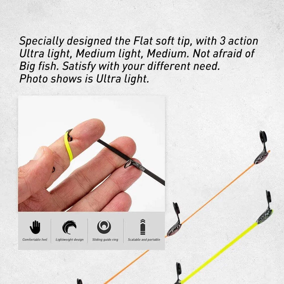 Ice Fishing Rod 50cm UL ML M MH Winter Fishing Rod Soft Tip With Flat ...