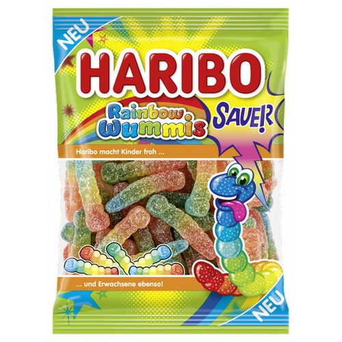 Haribo Wummis Rainbow Sour Gummy Worms Colorful 160g 4001686329405 ...