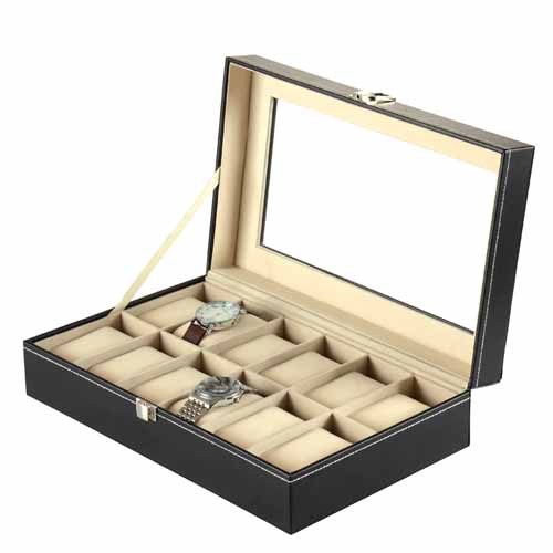 Watch case watch box display case watch case watch case with real glass ...