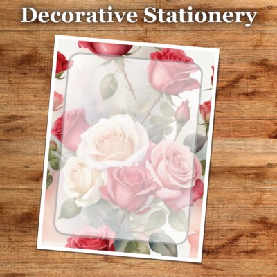 Decorative Stationery Paper (25 Sheets) 8.5 x 11 Premium Paper #026 | eBay