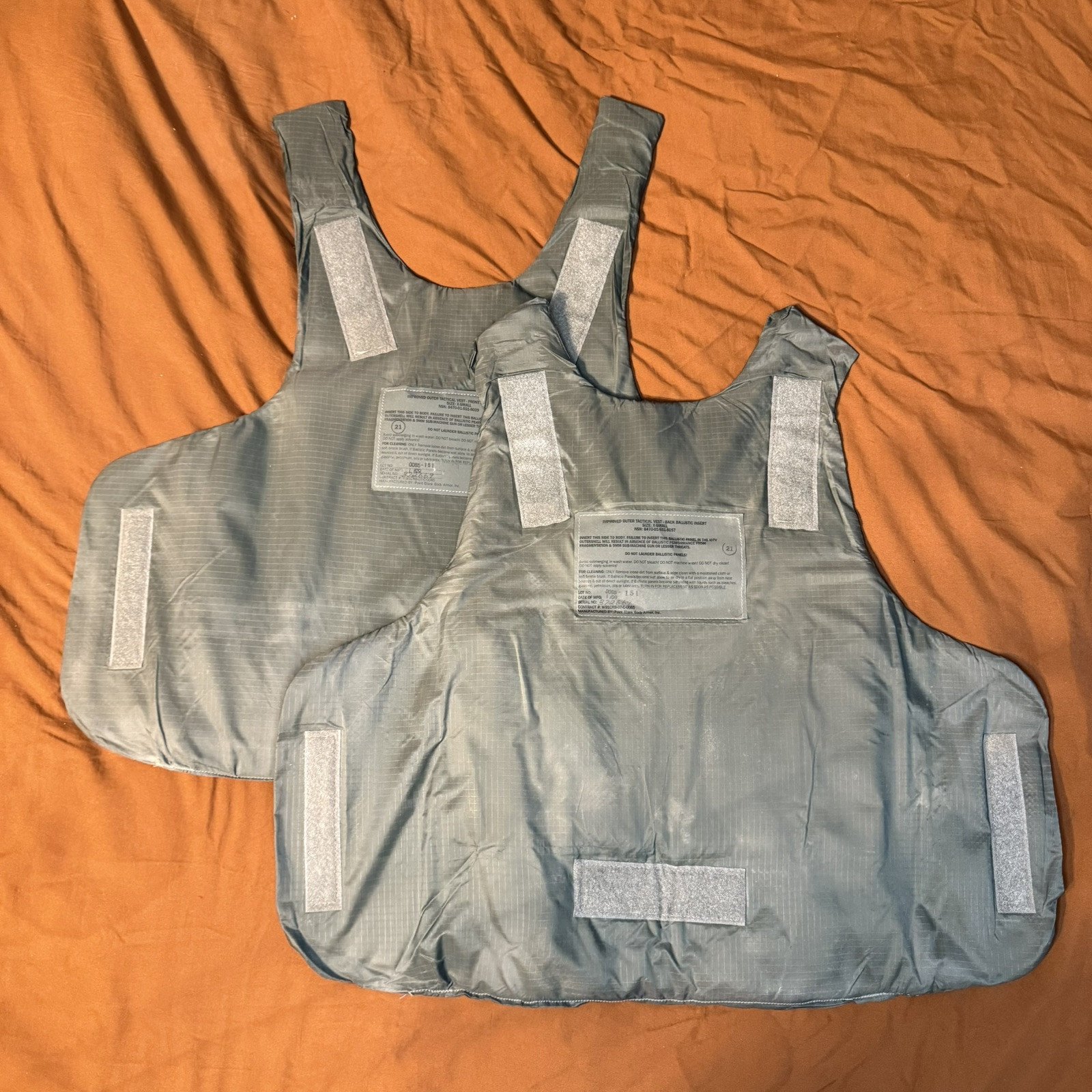 Level IIIA Soft Armor Panel Set (Front And Back) Soft InsertsのeBay公認海外 ...