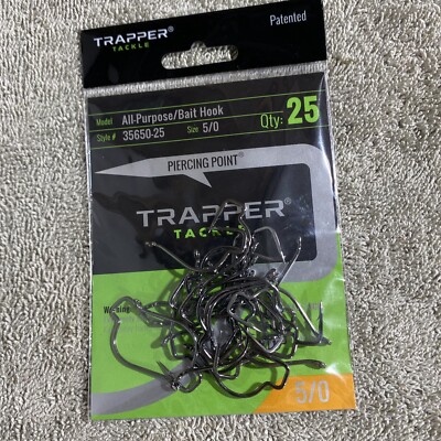 Trapper Tackle All Purpose, Dropshot, Finesse Fishing Hooks Size 5/0 ...