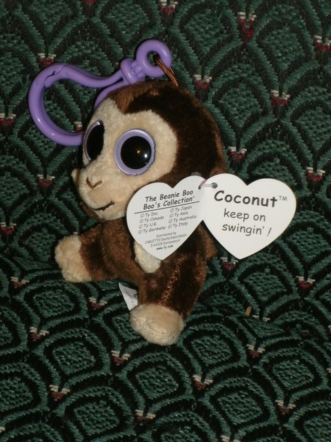 Ty Beanie Babies 36501 Boos Coconut The Monkey Boo Key Clip for sale ...