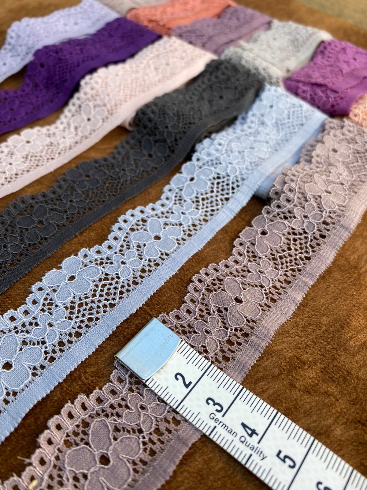 10m/3m elastisch Blumenmuster Spitze Borte Polyester Wünschfarbe 2,9cm ...