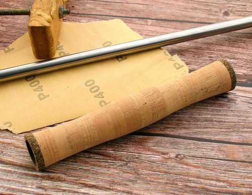 Rubber End 7" Full Wells Cork grip with inlet - Cork Fly Rod Grip | eBay