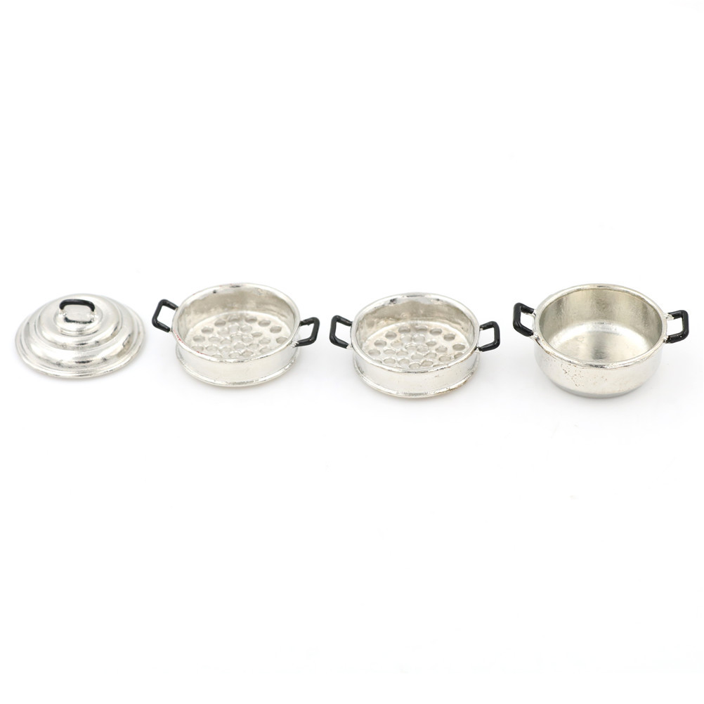 Dollhouse Miniature 1:12 Kitchen Decor Toy Metal Cooking 3-layers ...