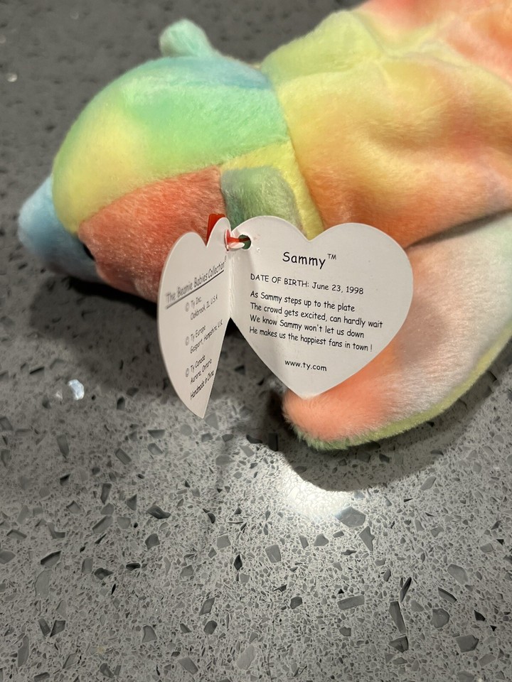 Ty Beanie Baby - Sammy the bear - STUNNING COLORS - mint tag Free ...