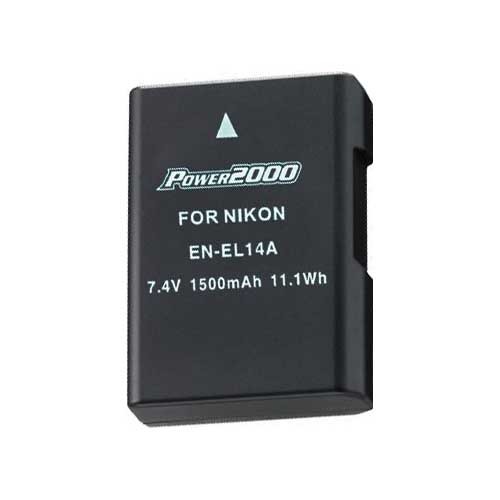 Power2000 EN-EL14 Battery for Nikon D3100, D3200, D3300, D3400 SLR ...