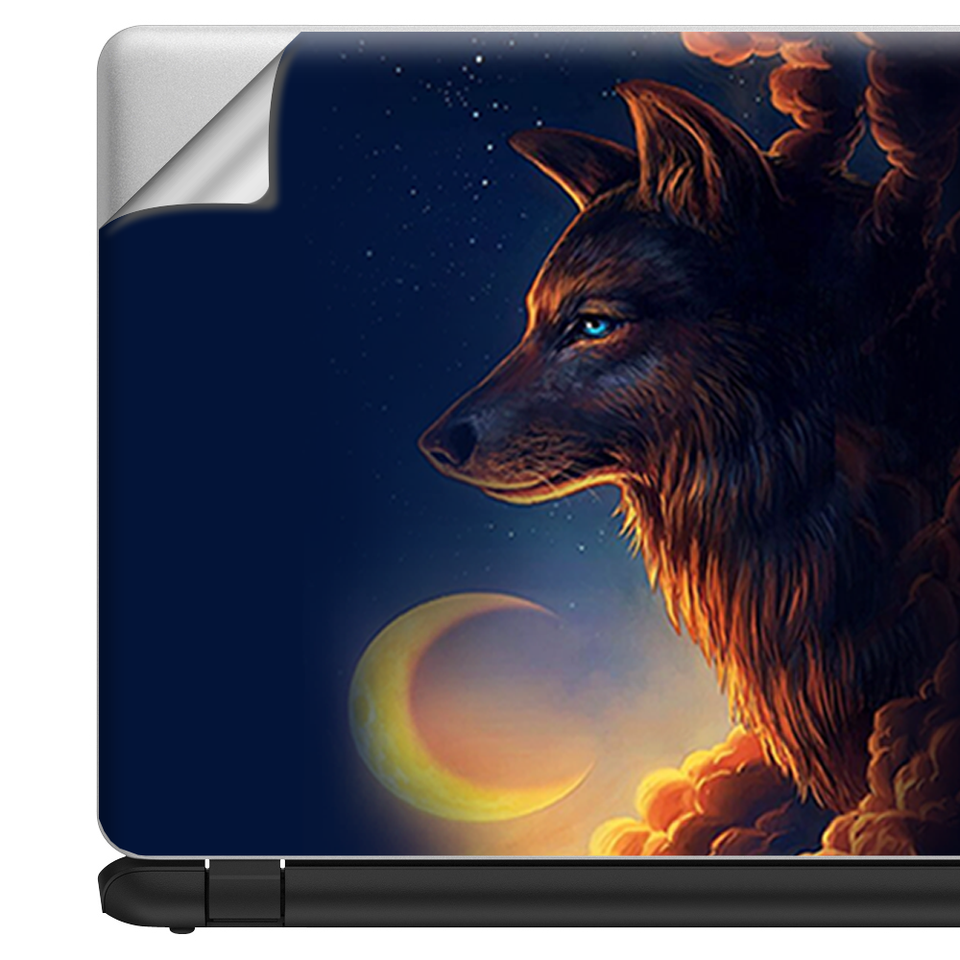 Universal Laptop Skins Wrap for 14" - wolf clouds moon sky | eBay