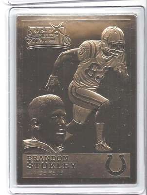 Brandon Stokley 2007 Danbury Mint Colts Super Bowl 41 XLI 22kt Gold ...