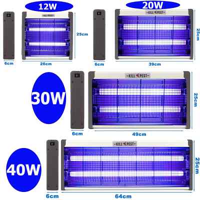 INDUSTRIAL 40W 30W 20W 12W ELECTRICAL INSECT BUG FLY MOSQUITO KILLER ...