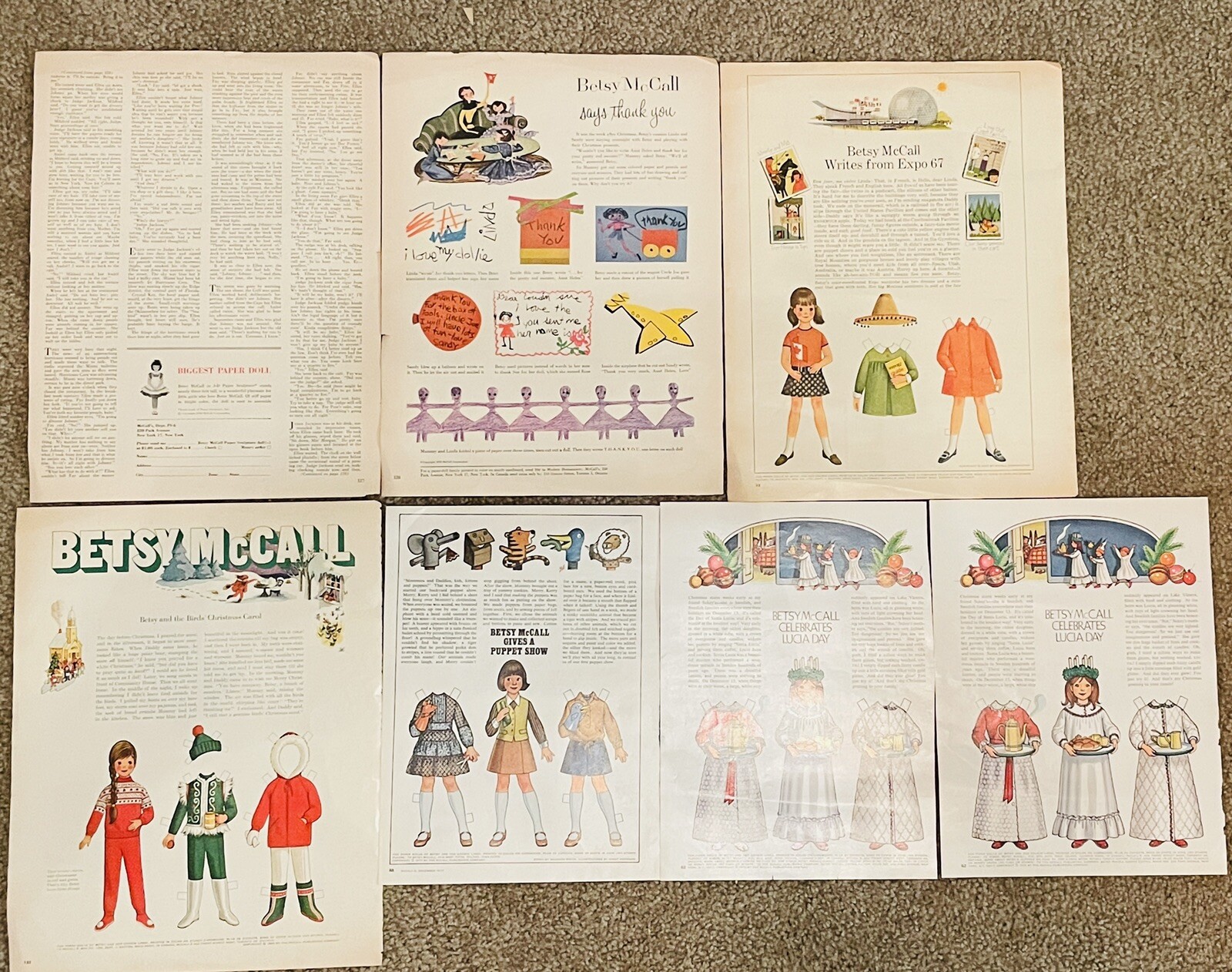 Vintage 1960's Betsy McCall Magazine Ads and Paper Dolls. Must See RARE ...