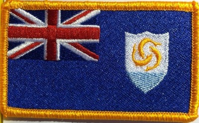 ANGUILLA Flag Embroidered Iron-On Patch Military Gold Emblem | eBay
