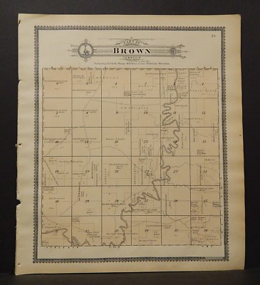 Michigan Manistee County Map Part of Brown Township 1903 J19#17 | eBay