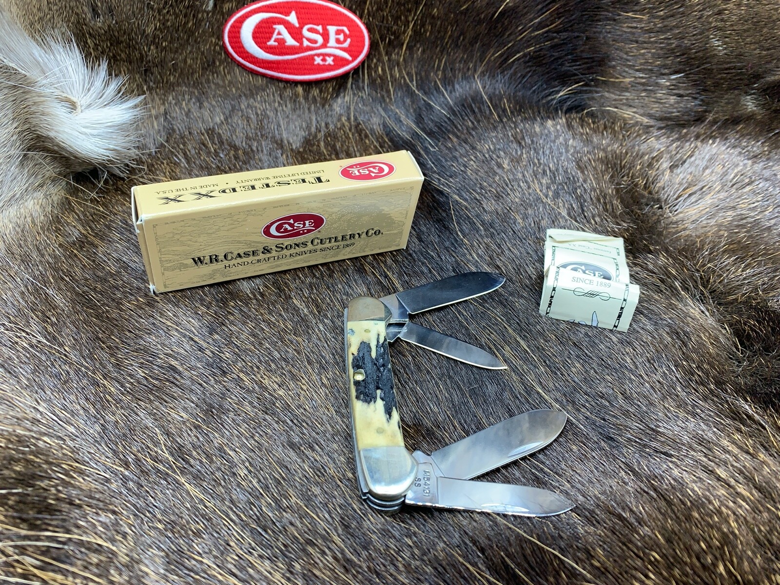 1998 Case Big Chief Canoe Knife Midnight Stag Mint Set - 12A | eBay