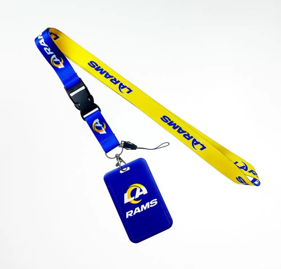 NFL FOOTBALL TEAM Lanyard Keychain Los Angeles Rams ID Holder US STOCK ...