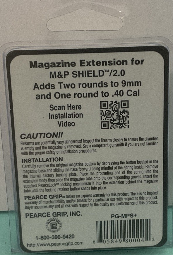 Pearce Grip Smith & Wesson shield magazine extension | eBay