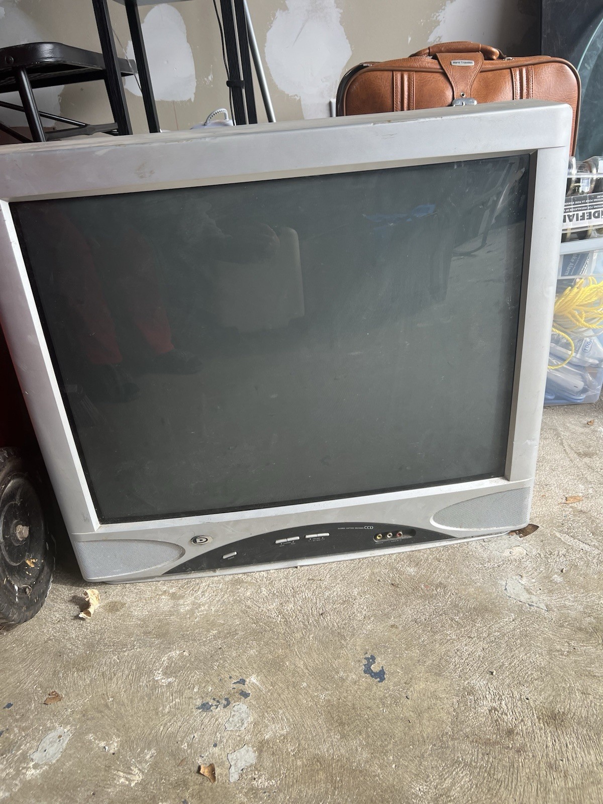 Vintage CRT Television Silver Frame Classic Retro Old School Display TV ...