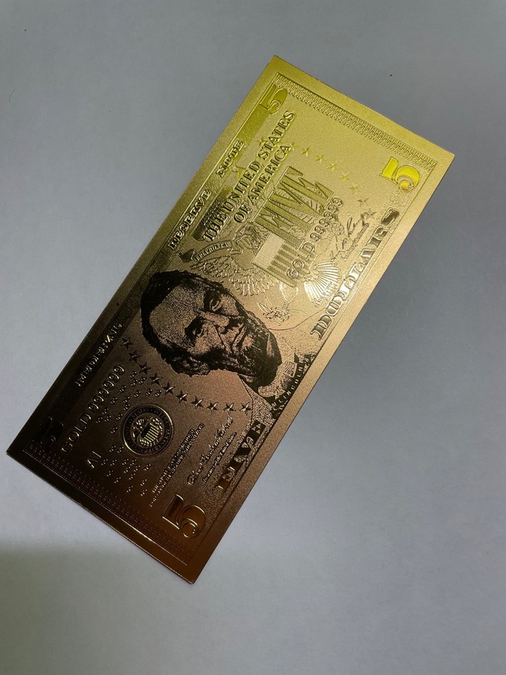 "24 K Gold" Notes 5 Bill Set Bill 999.9 "24 K gold", RISING SUN ...