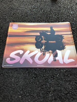 SKOAL Vintage Metal Advertising Sign Rare 1992 "Motorcycle Beach" | eBay