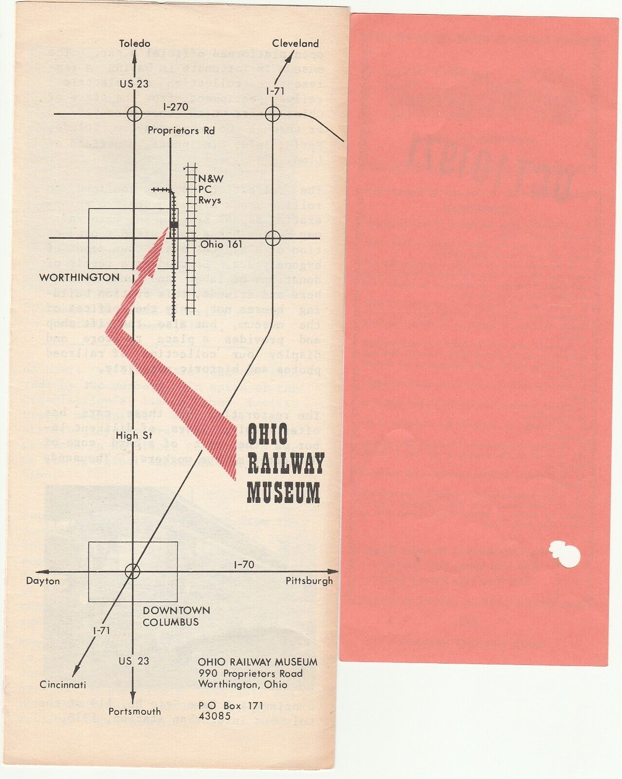 Ohio Railway Museum Ticket and Brochure 1971 Vintage Original | eBay