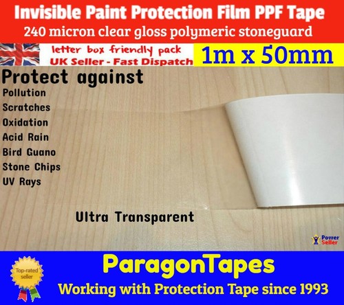 1m x 50mm Clear Paint Protection Film PPF *240 microns 0.24mm* Stone ...