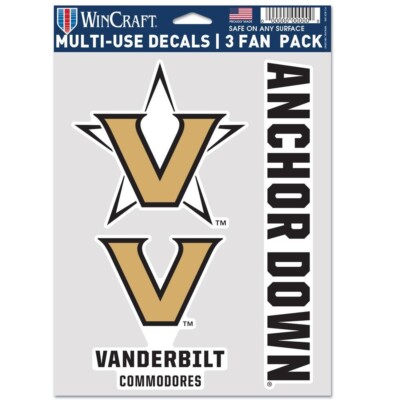 Vanderbilt Commodores Multi Use Decal Sticker Sheet - 3 Fan Pack *Free ...