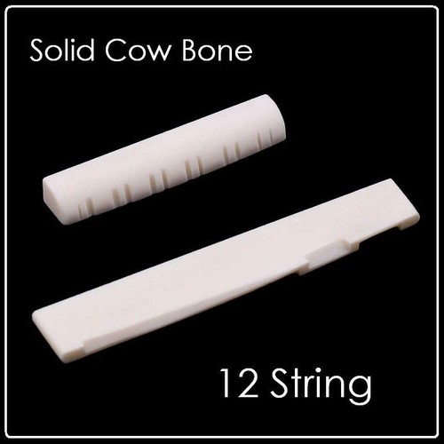 AHC BONE NUT and SADDLE Set for 12 String Acoustic Guitar - UNIVERSAL ...