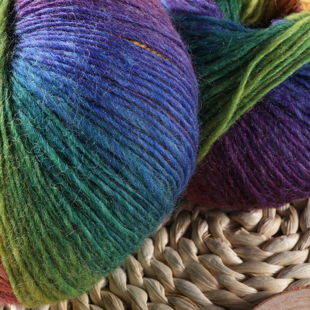 2pcs Rainbow Wool Cotton Yarn Colorful Yarn for Sewing Hand Knitting ...