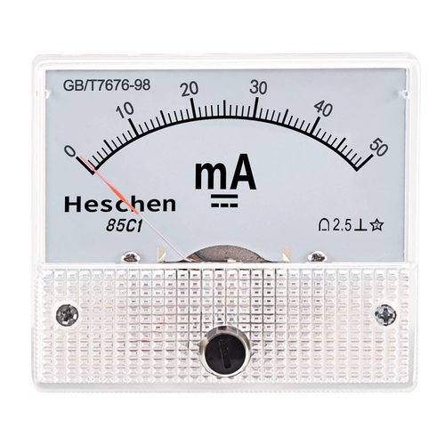 85C1-50Ma Rectangle Panel Mounted Current Meter Ammeter Tester DC 0-50 ...