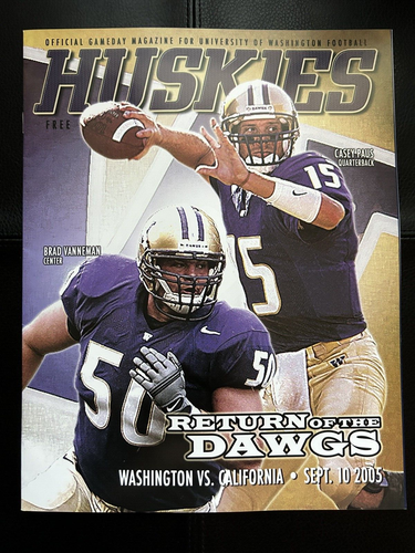 September 10, 2005. NCAA Football Program Washington Huskies VS ...