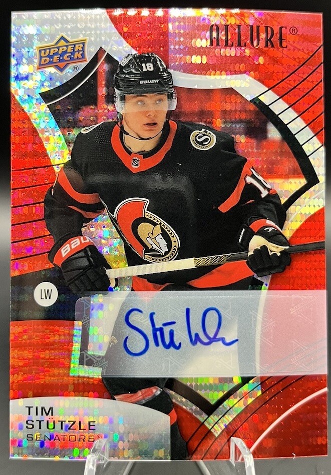 2021 UD Allure Red Rainbow Auto Tim Stutzle | eBay