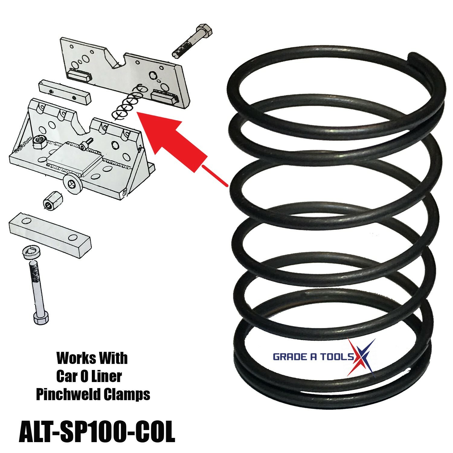 Pinchweld Clamp Bolt Springs for Car O Liner - B106 (Bag of 16 springs ...