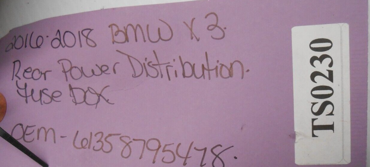 2016-18 BMW X3 Rear Fuse Box Distribution Fuse Box OEM 61358795478 ...