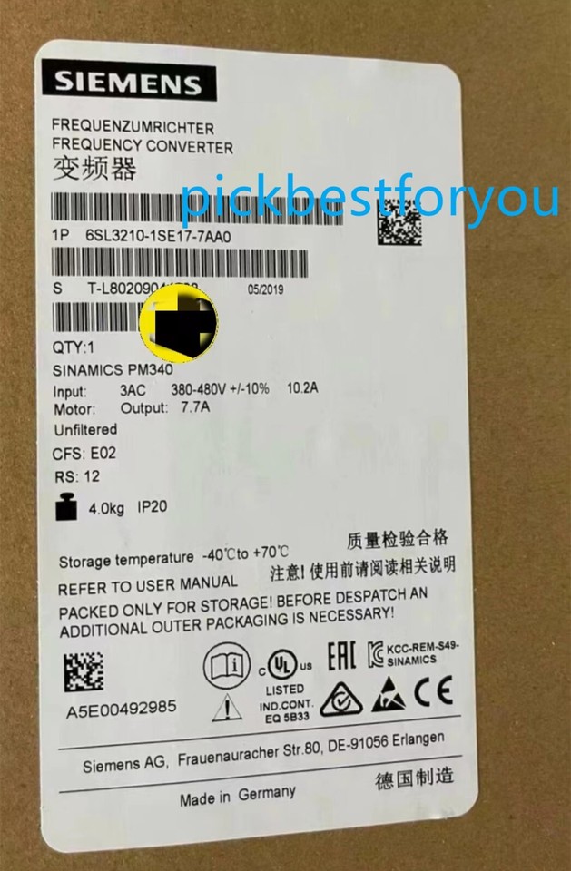 1PCS 6SL3210-1SE17-7AA0 Siemens New In Box (by DHL or Fedex) | eBay