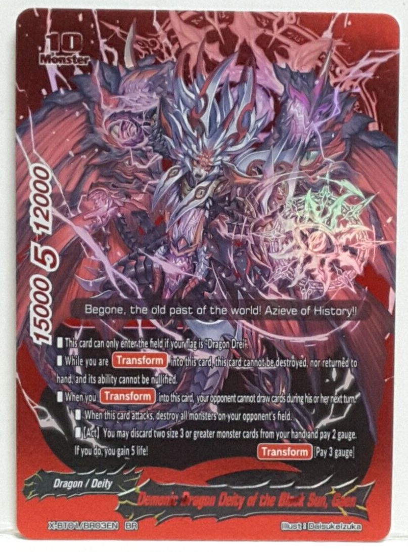 Buddyfight Demonic Dragon Deity of the Black Sun, Gaen X-BT01/BR03EN BR ...