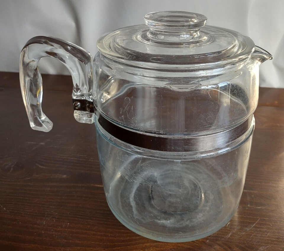 Vintage PYREX Flameware Percolator Glass Coffee Pot 4-6 Cup 7756-B /rw ...