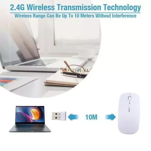 2.4GHz Wireless Cordless Mouse Slim Mice Optical Scroll PC Laptop ...
