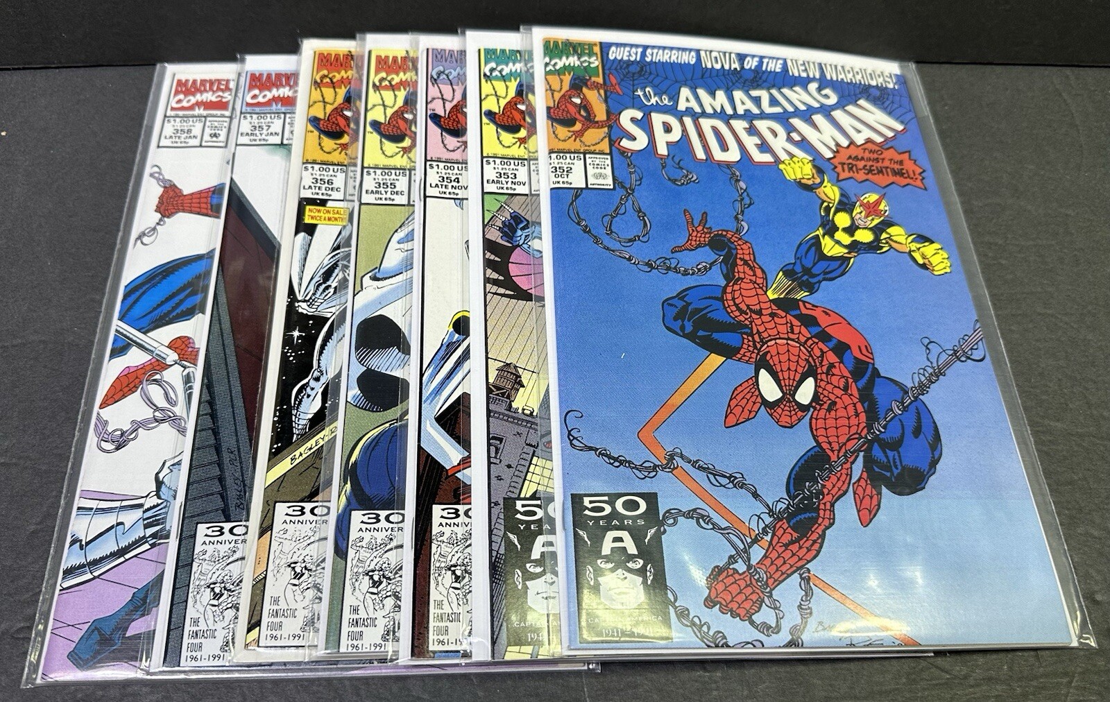 The Amazing Spider-Man Marvel Comics Run #352 - 358 Lot of 7 ...