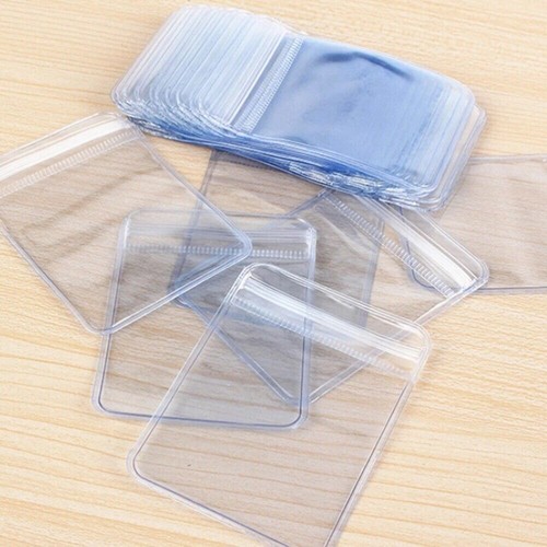 100PCS Plastic Clear PVC Coin Bag Case Wallets Storage Cover Envelopes ...