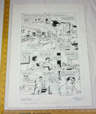 SPEED RACER 1980s ORIGINAL comic book art SIGNED #32 p 12 RARE Spritle ...