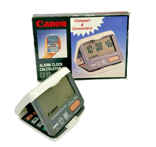 RARE Canon CC-10 Pocket Alarm Clock Calculator in Original Box | eBay ...