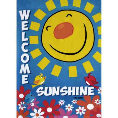 WELCOME SUNSHINE 12.5" X 18" FLAG 25-2635-178 RAIN OR SHINE SUMMER ...