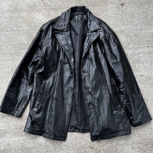 Vintage Executive Division Leather Black Jacket XL | eBay