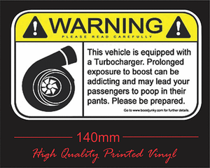 Sticker Custom Vinyl Funny Boost Turbo Warning Sticker For Turbo Rally ...