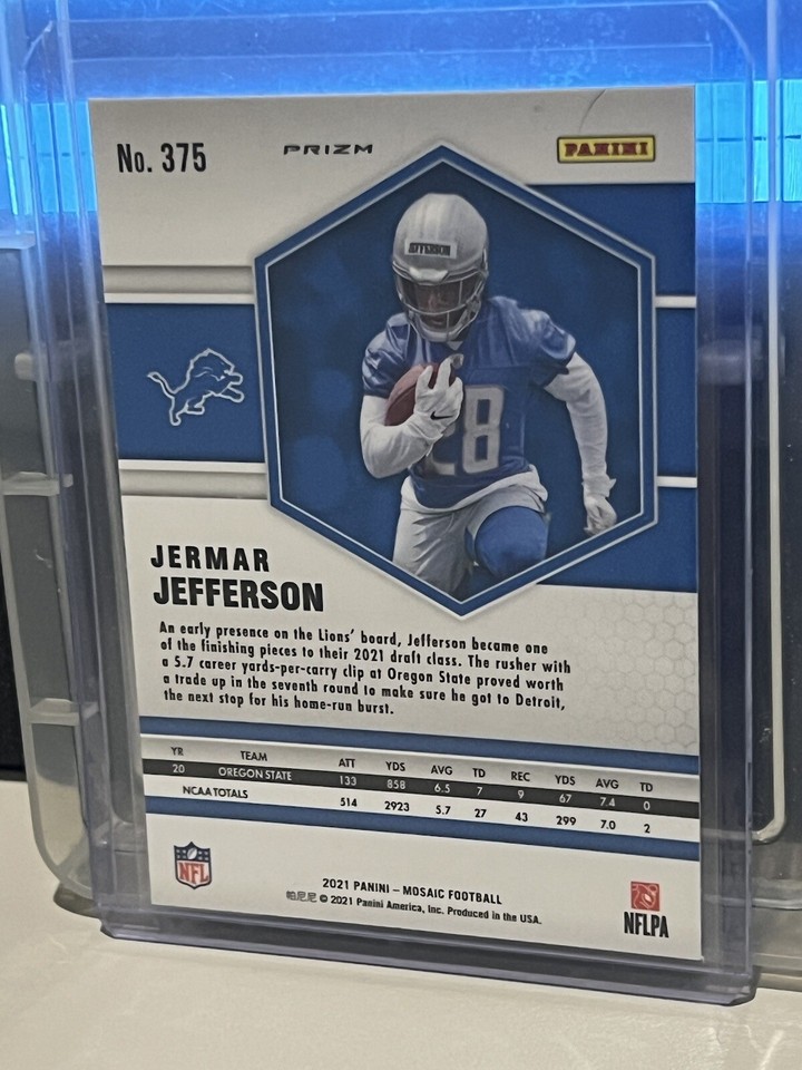 Jermar Jefferson Rookie 2021 Mosaic Silver Prizm Lions RC | eBay